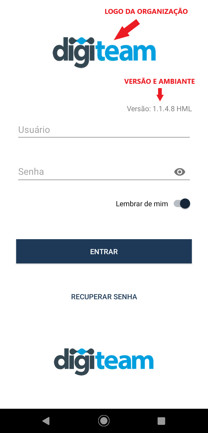 Como saber a versão do Aplicativo e o ambiente que estou logado – Central de Ajuda - Digiteam
